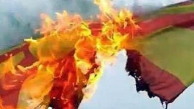 The Macedonian flag is burning in Gostivar - Telegraph - Telegraph