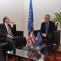 Rexhepi meets the British diplomat, Owen Jenkins - Telegraph - Telegraph