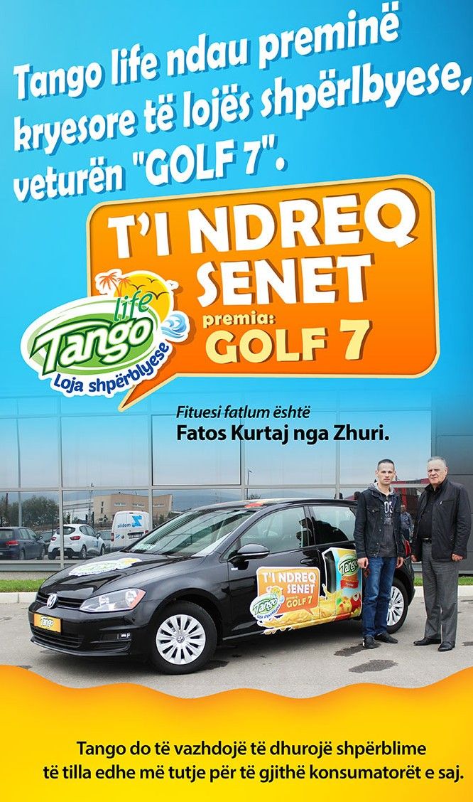 TANGO rewards the winner of the main prize from the prize game "Tango ti mendreq senet ...