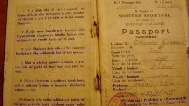The passport of the Albanian Kingdom in the years 1920-1930 and "Orders ...