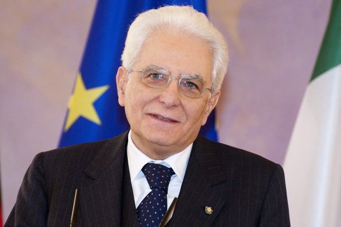 The President of Italy, Sergio Mattarella, congratulates President ...
