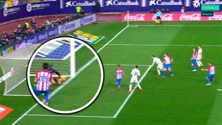 The images clearly show that he crossed the ball line after CR7's shot ...
