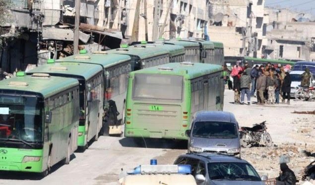15 buses left Aleppo - Telegraph - Telegraph