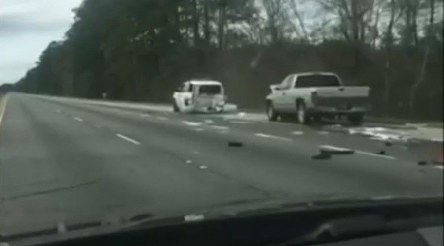 The "eight" car hits the drug addict, he crashes right into the police ...