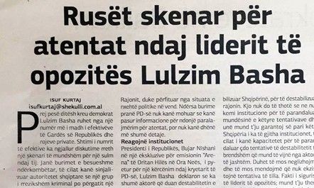 The Russian Embassy calls the news that Russia is behind Basha's threat ...