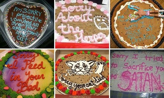 Unusual way of apologizing, cakes with interesting messages addressed ...