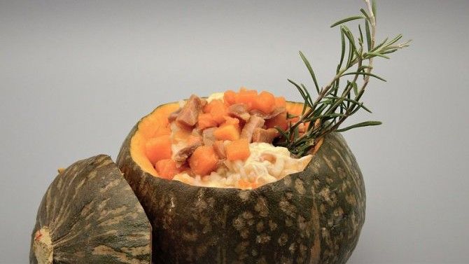 Vegetarian, creamy risotto with pumpkin Misiri - Telegrafi - Telegrafi
