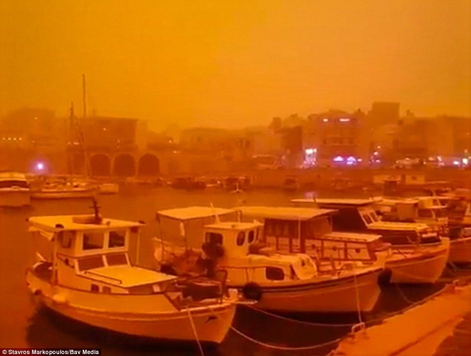 The day when Crete turned orange: The Greek island is covered by the ...