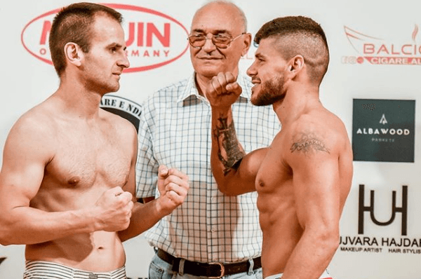 Measurements are taken, Florian Marku shows his muscles to the Serbian ...