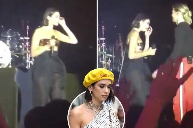 The moment when Dua Lipa interrupts the show, leaves the stage crying ...