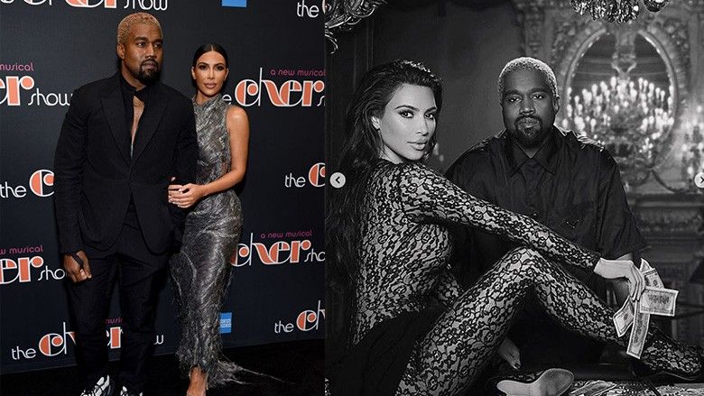 Kim Kardashian looks provocative in a fishnet dress while posing next ...