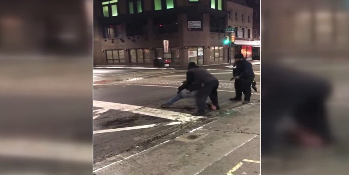 The security guards forcefully take him out of the restaurant and shock ...