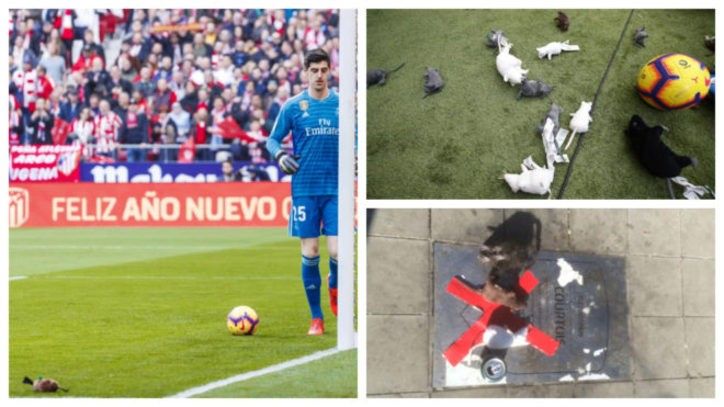 Atletico fans threw mouse-shaped toys at Courtois during the Madrid ...