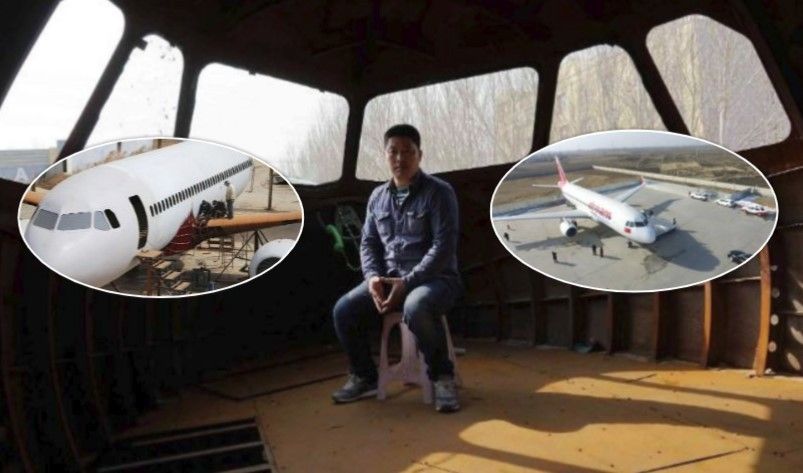 Unbelievable: Chinese man builds a life-size Airbus A320 plane (Photo ...