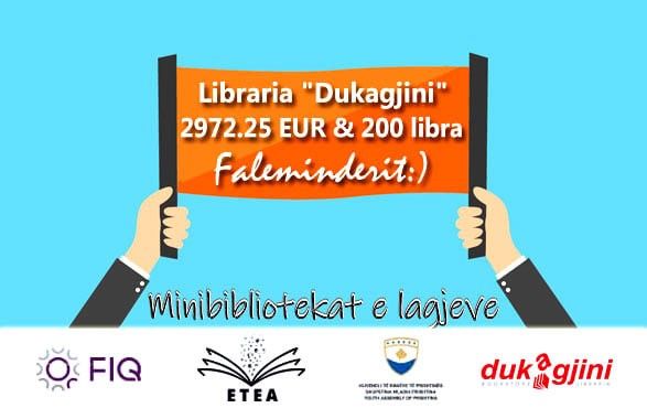 Libraria “Dukagjini” ndan 200 libra dhe 3 mijë euro për 12 mini ...