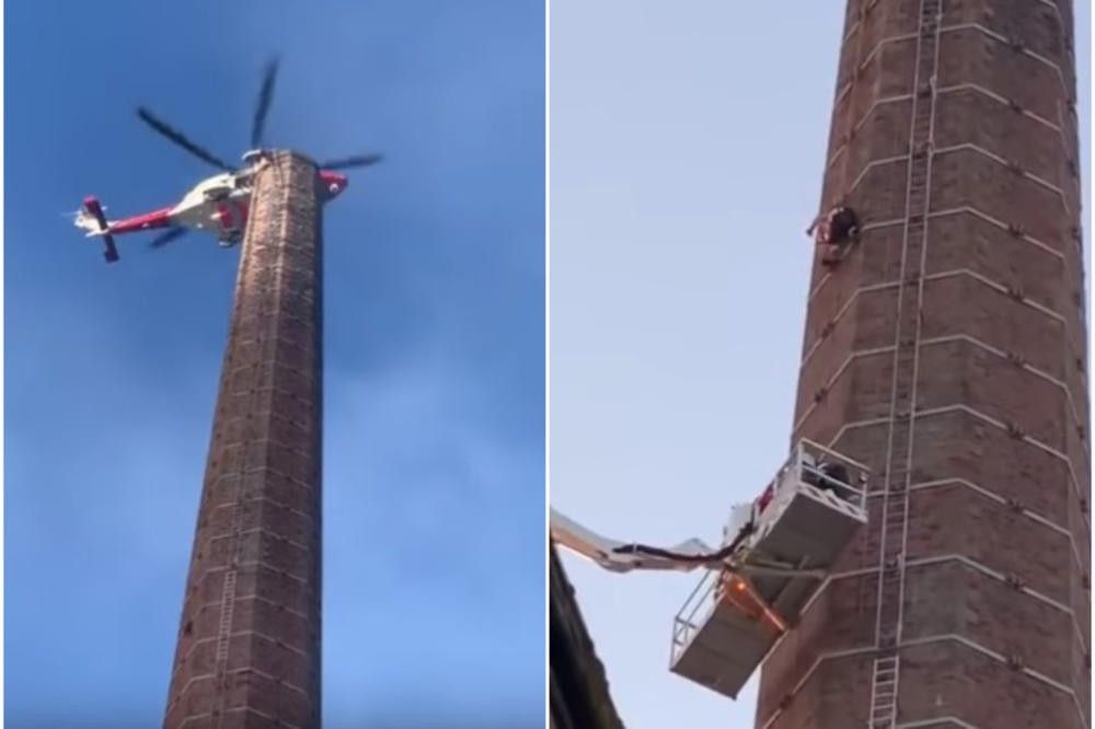 He stayed for 14 hours hanging upside down in the chimney over 80 ...