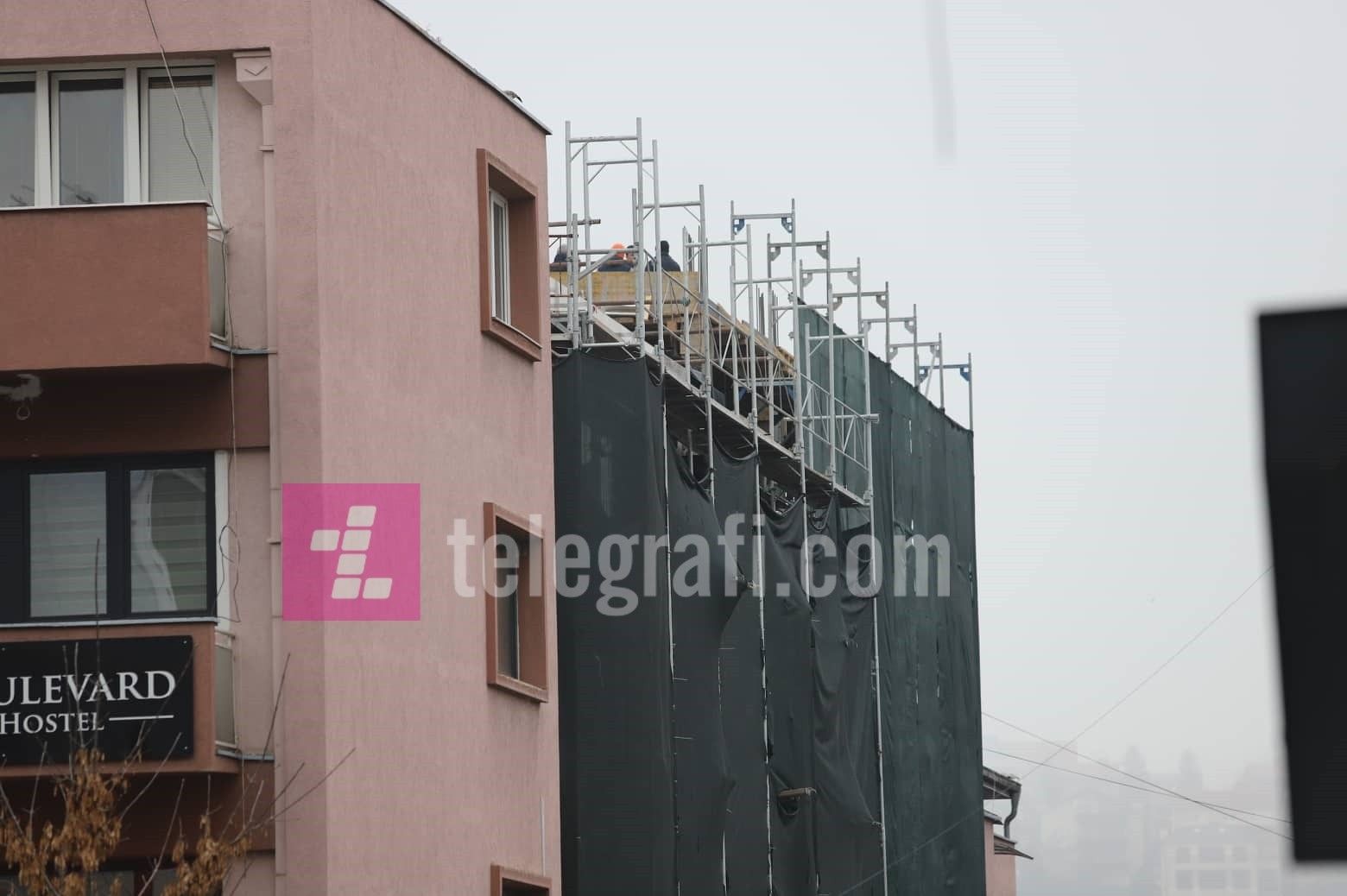 The floor of a building in the center of Pristina is demolished without ...