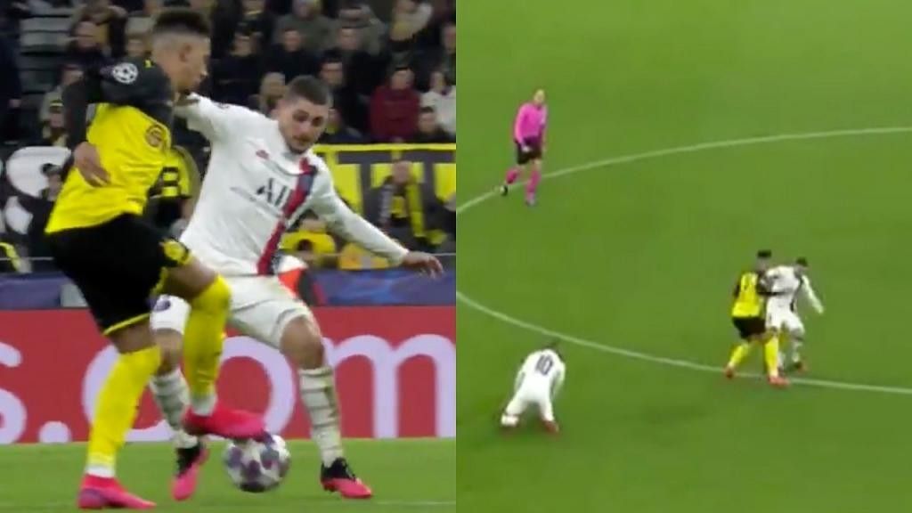 The moment Sancho embarrassed Verratti with a dribble between the legs ...