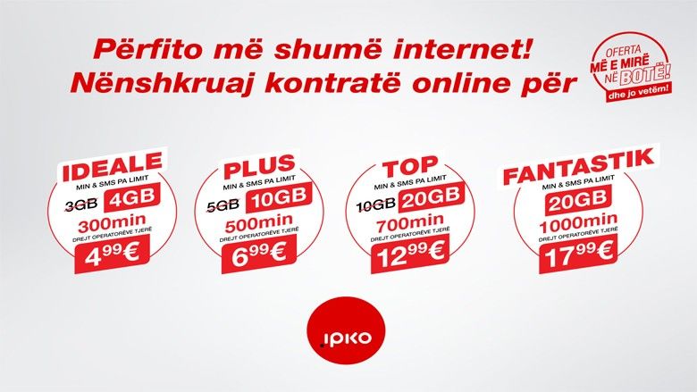 IPKO ofron internet shtesë për përdoruesit që aktivizojnë njërën nga ...