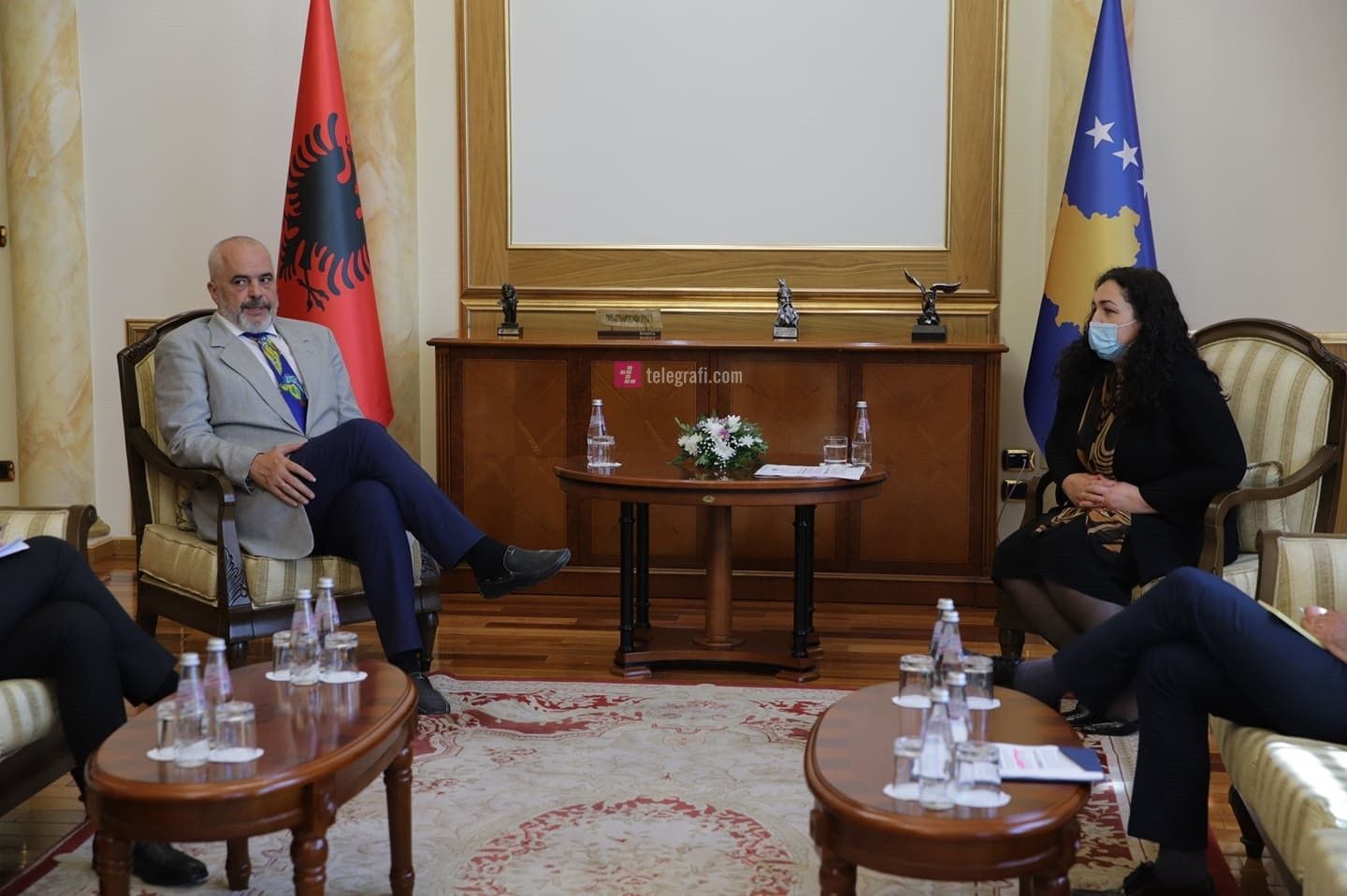 The meeting between Edi Rama and Vjosa Osman begins - Telegrafi - Telegrafi