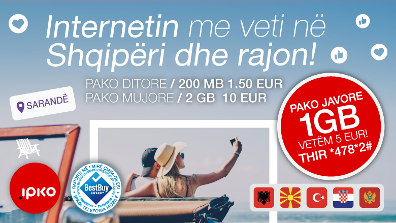 Travel with fast internet from IPKO and share your experience ...