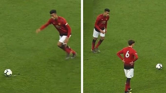 Footage shows United's Greenwood has amazing free-kick skills with both ...