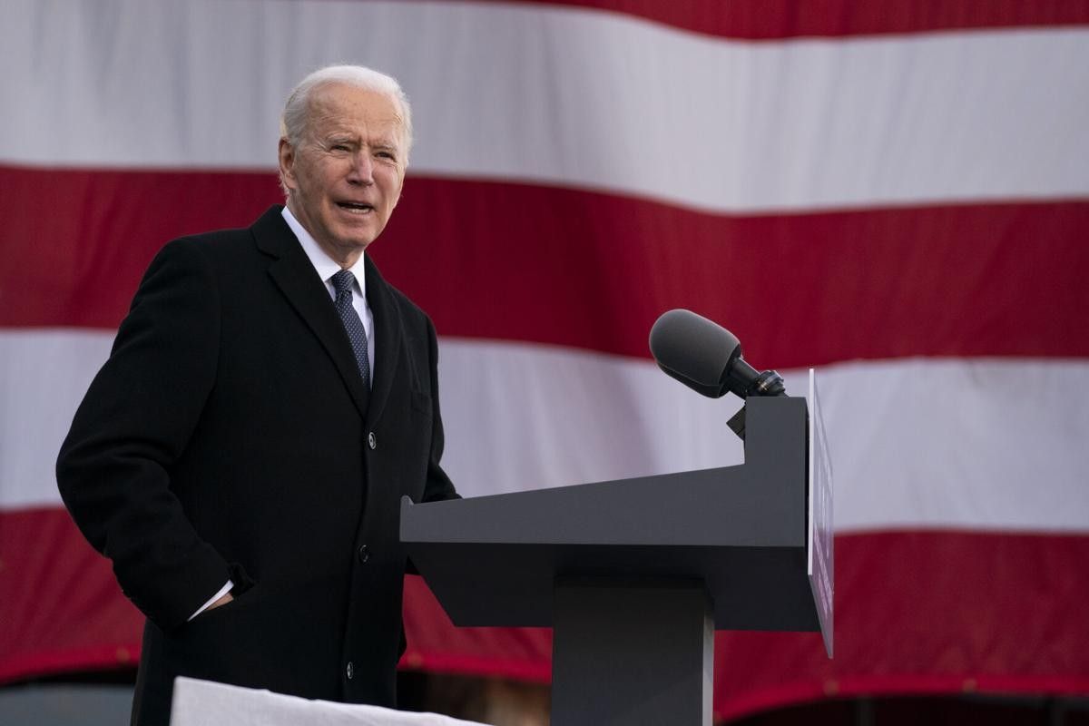 Joe Biden delivers the first speech after being sworn in as president ...