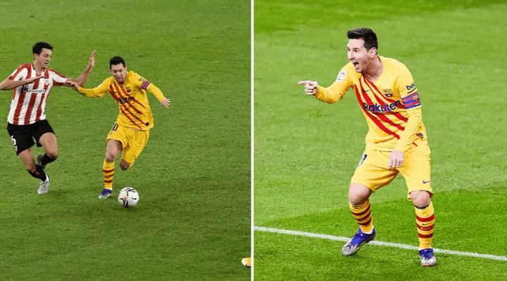 The goals map shows where Messi has the first touch of the ball in all ...