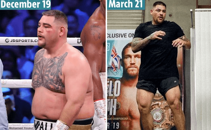 The drastic transformation of Andy Ruiz - legs surrounded by muscles ...