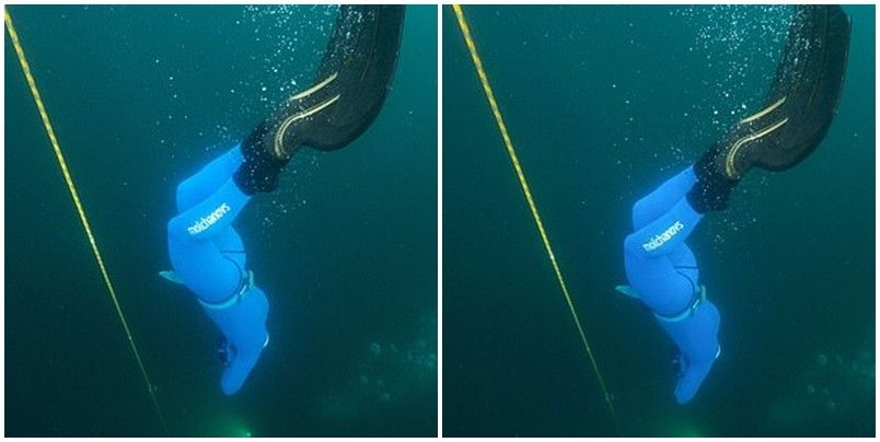 Breaking the diving record, the Russian swimmer reaches a depth of 80 ...