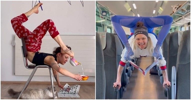 The Austrian becomes a hit on the Internet because of her flexibility ...