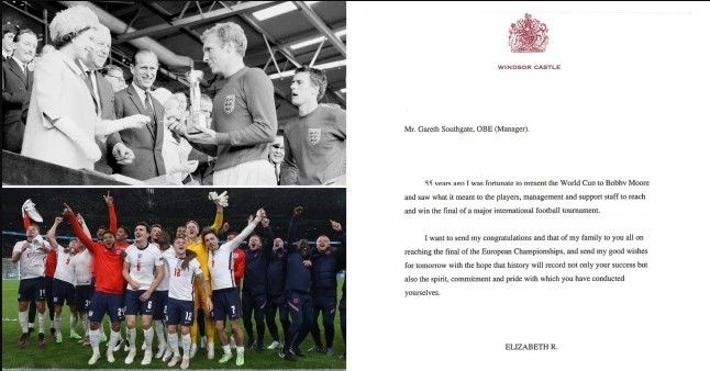 The Queen sends a letter to the England team before the final against ...