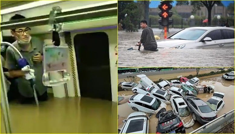 Passengers stuck on the train filled with water and more - terrible ...