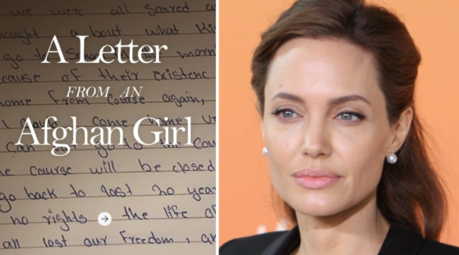 Angelina Jolie publishes the letter she received from a girl in ...