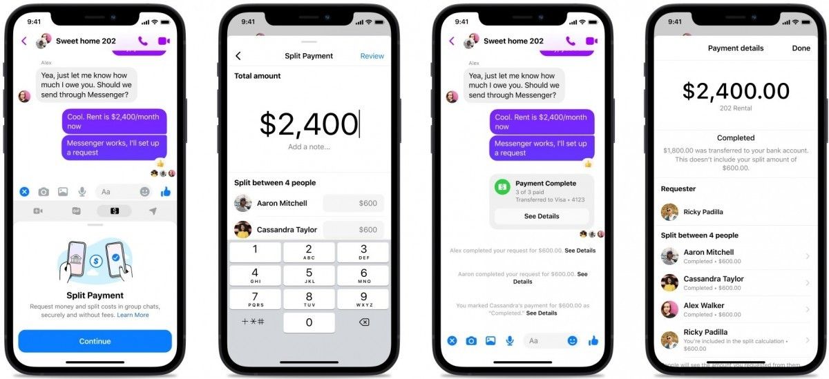 Facebook Messenger with the new "tool" "Split Payments" - Telegrafi ...