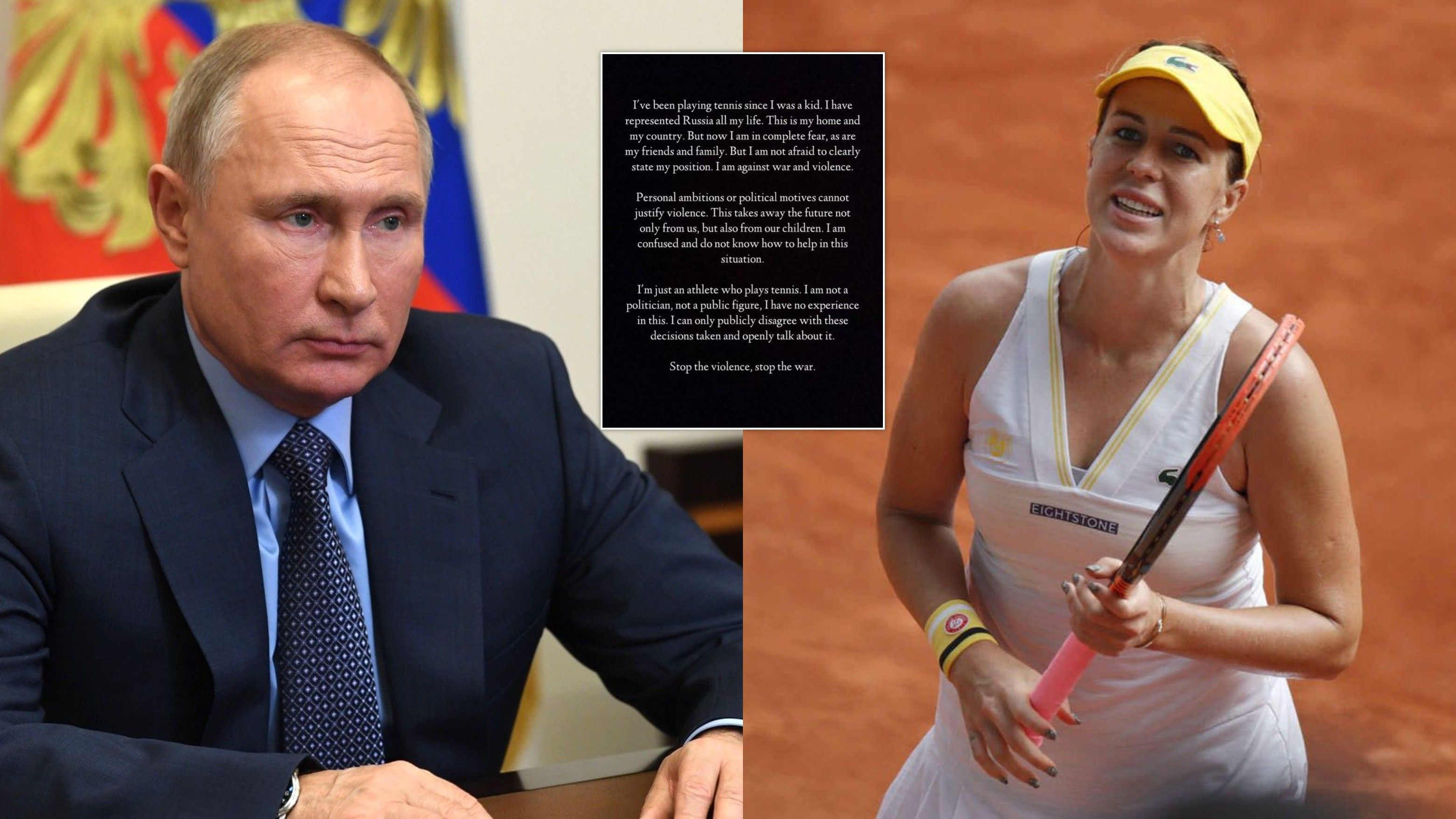 Russia's number one tennis player calls on Putin to stop the war ...