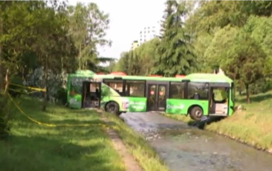 The bus, which ended up in the Lana river in Tirana, is expected to ...