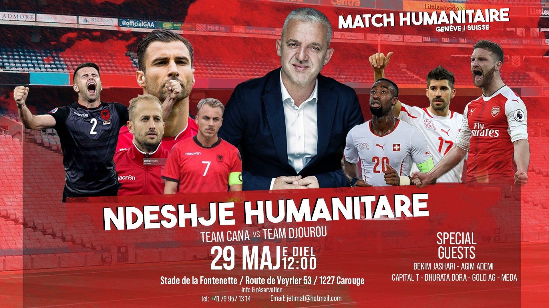 Ndeshje humanitare futbolli në Gjenëve – skuadra e Lorik Canës kundër ...