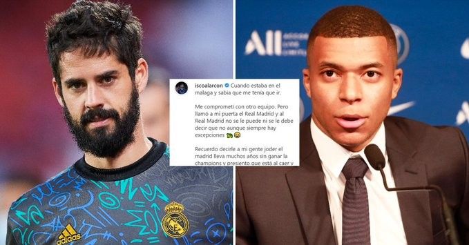 Isco stings Mbappe in his farewell letter to Real Madrid - Telegraph ...