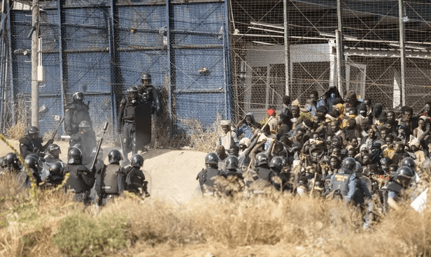 The incursion in the Spanish enclave of Melilla in Morocco - the number ...