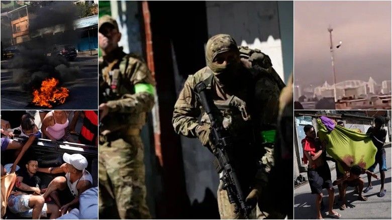 Footage of a gun battle in a neighborhood of Rio de Janeiro - in the ...