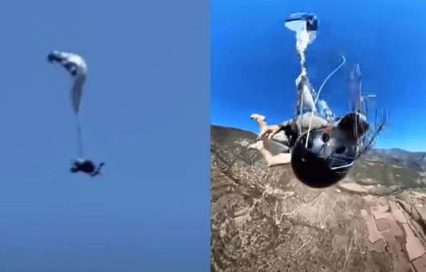The paraglider avoided falling and dying at the last second - dramatic ...