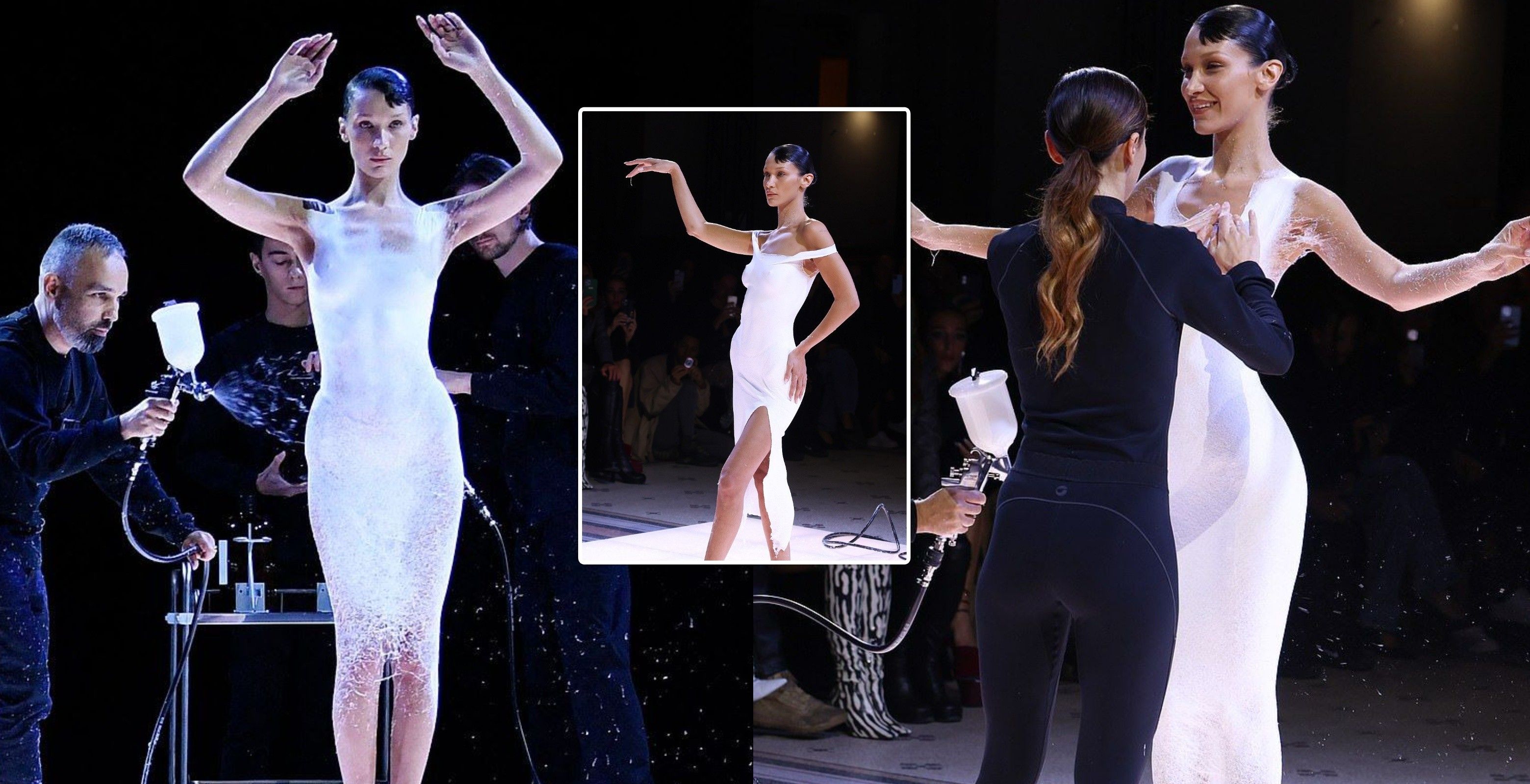 Fascinating - Bella Hadid goes nude in the fashion show as the ...