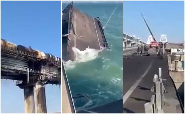 The first images show how damaged the bridge connecting Crimea with ...