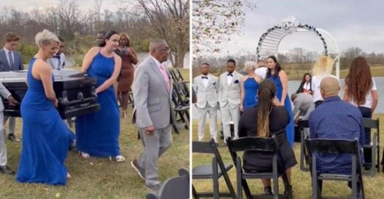 Dhëndri shkon me arkivol në dasmë - Telegrafi - Telegrafi