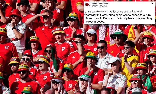 Sad moment at the World Cup: A Wales fan dies - Telegraph - Telegraph