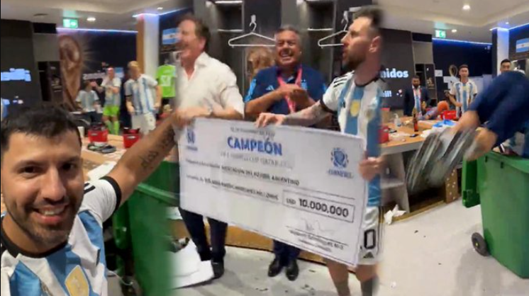 Festë e çmendur nga Messi në zhveshtore të Argjentinës: Mbi tavolinë ...