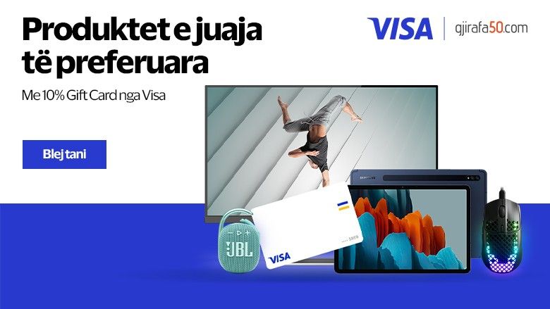 Blej dhe kurse me Visa në Gjirafa50, përfito 10% të vlerës si Gift Card ...