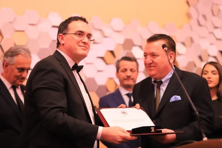 Rector Hajrizi is honored with the gold medal for merit by the Pan ...