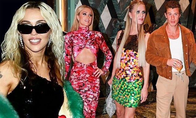 Miley Cyrus celebrates the release of her new album with her boyfriend ...